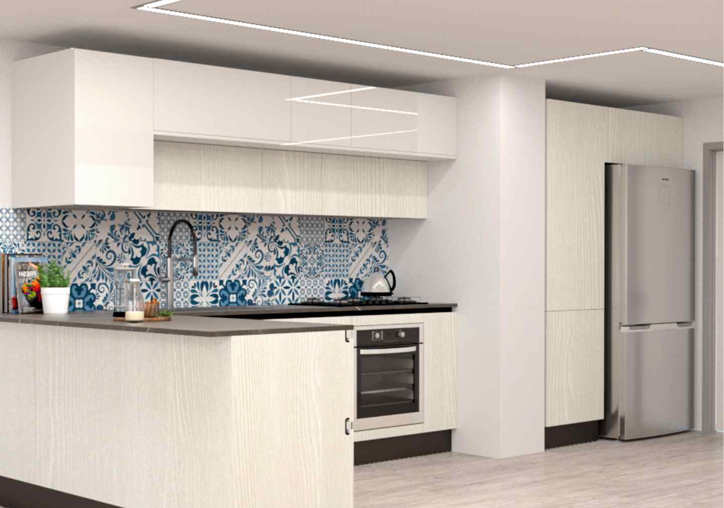 Dado Tiles for Kitchen| Kitchen Interiors| Bonito Designs