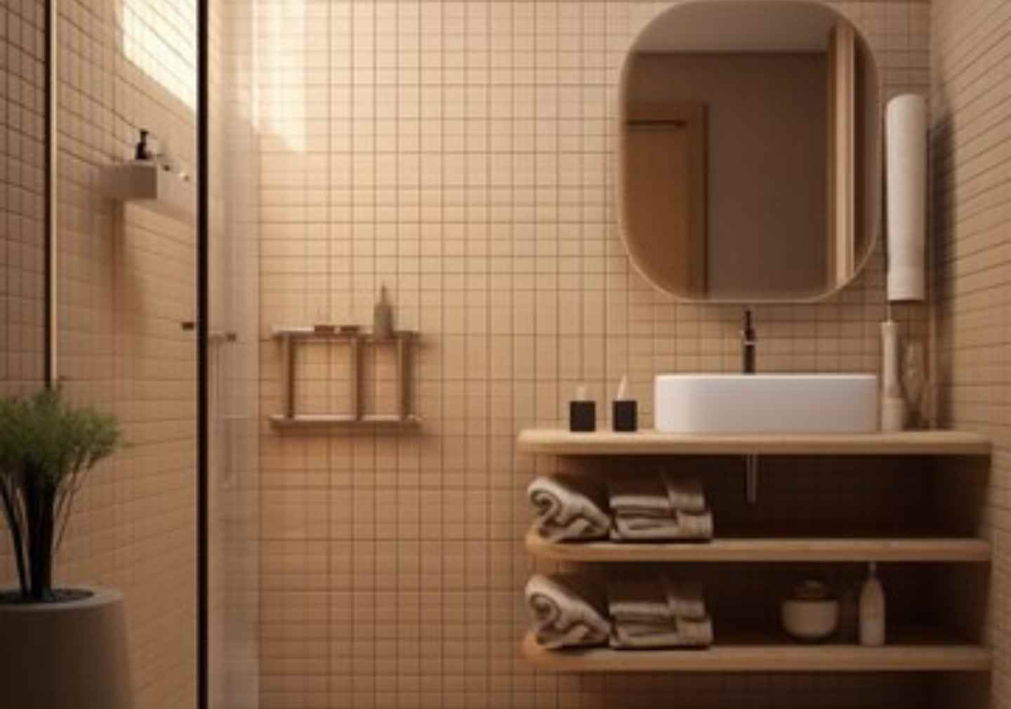Stylish Anti-Skid Beige Tiles for Bathroom | Bonito Designs